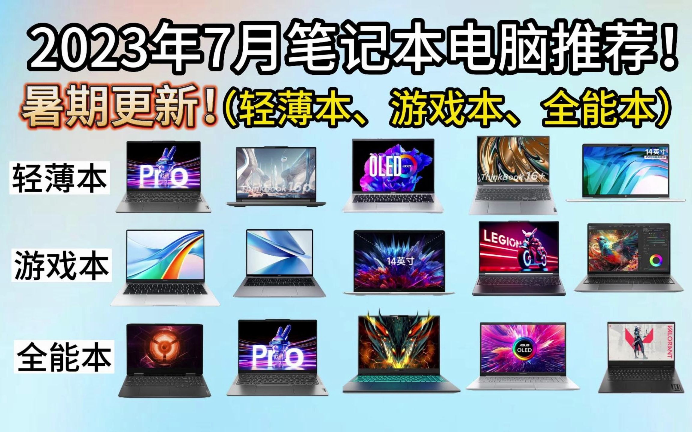 2023学生党游戏本/笔记本/全能本推荐,高性价比游戏笔记本选购指南,...