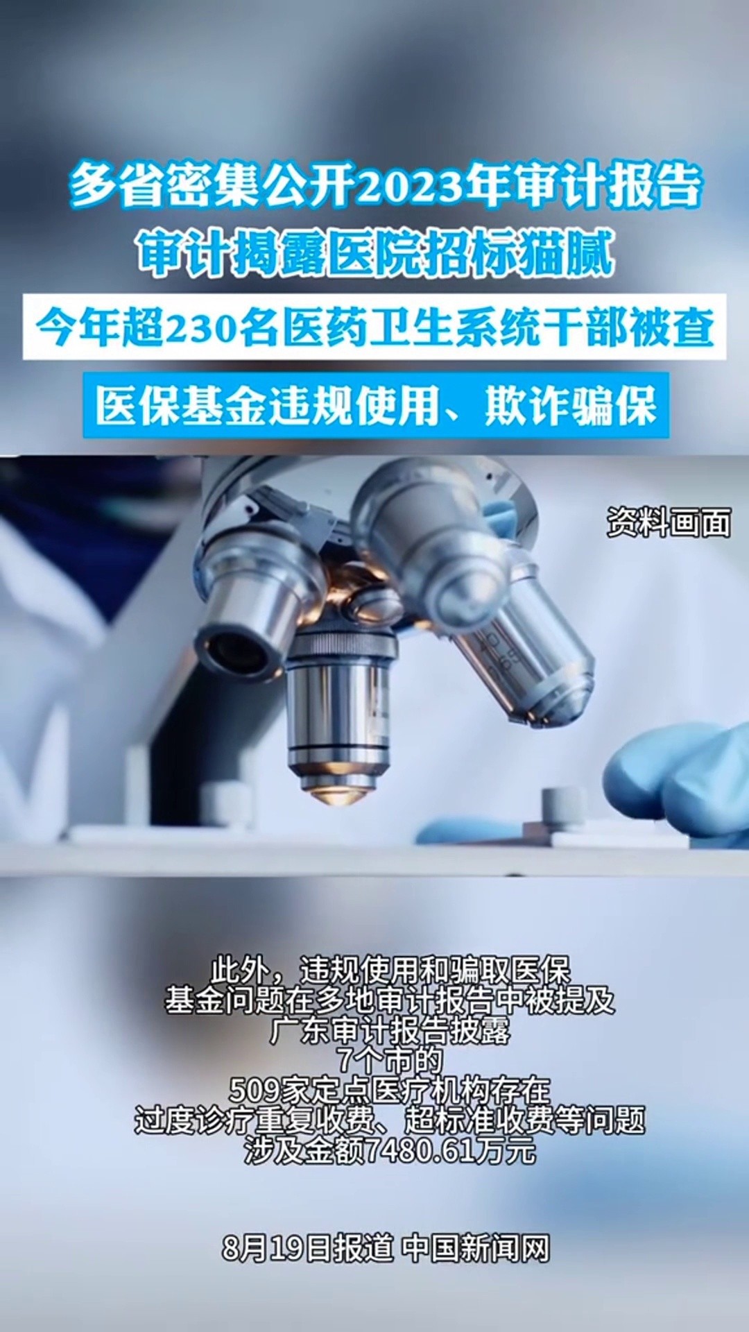 多省密集公开2023年审计报告 审计揭露医院招标猫腻医保基金违规...