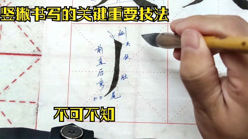 这是极其重要的笔画:竖撇的关键技法,书法老师详细讲解!