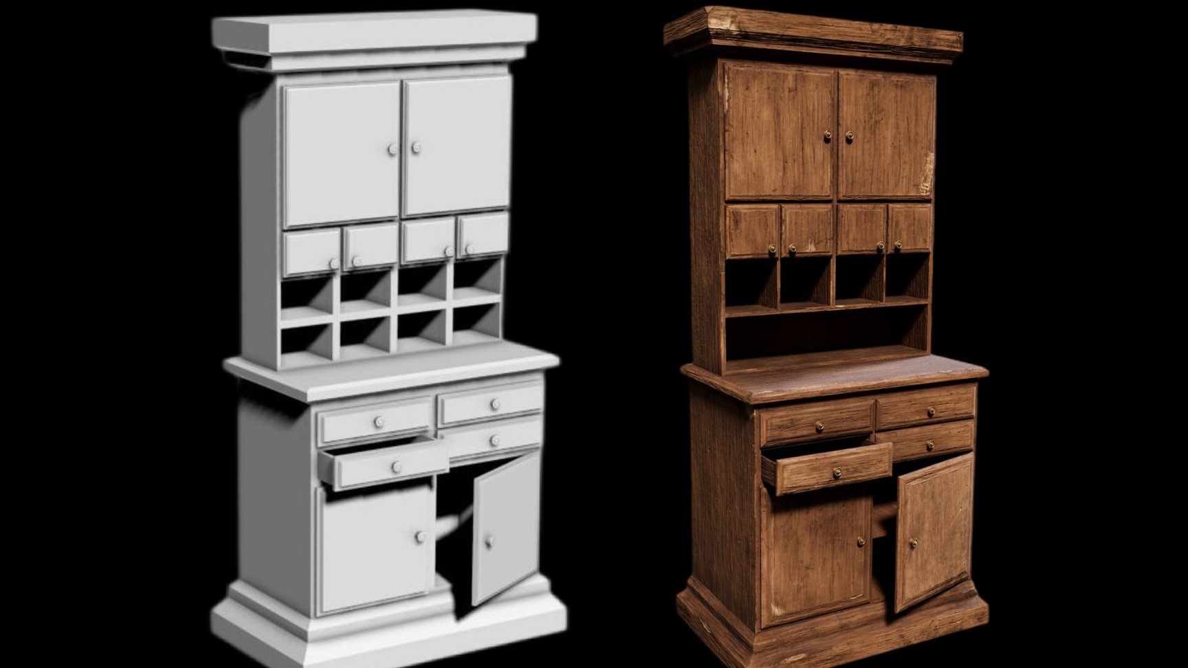 【3dmax场景建模】20分钟教会你做一个简易柜子,3dmax新手建模...