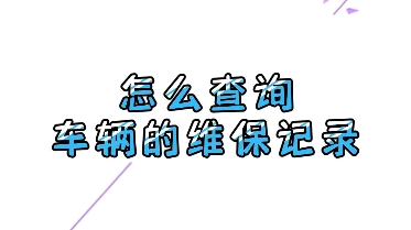 怎么查询车辆的维保记录