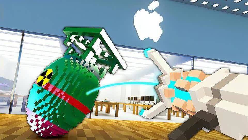 拆家模拟器:苹果手机店生意太冷静,魔哒决定帮他们一把!!