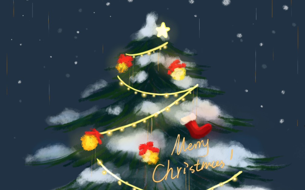 迟来的merry Christmas!(瞎画的日常之圣诞树)