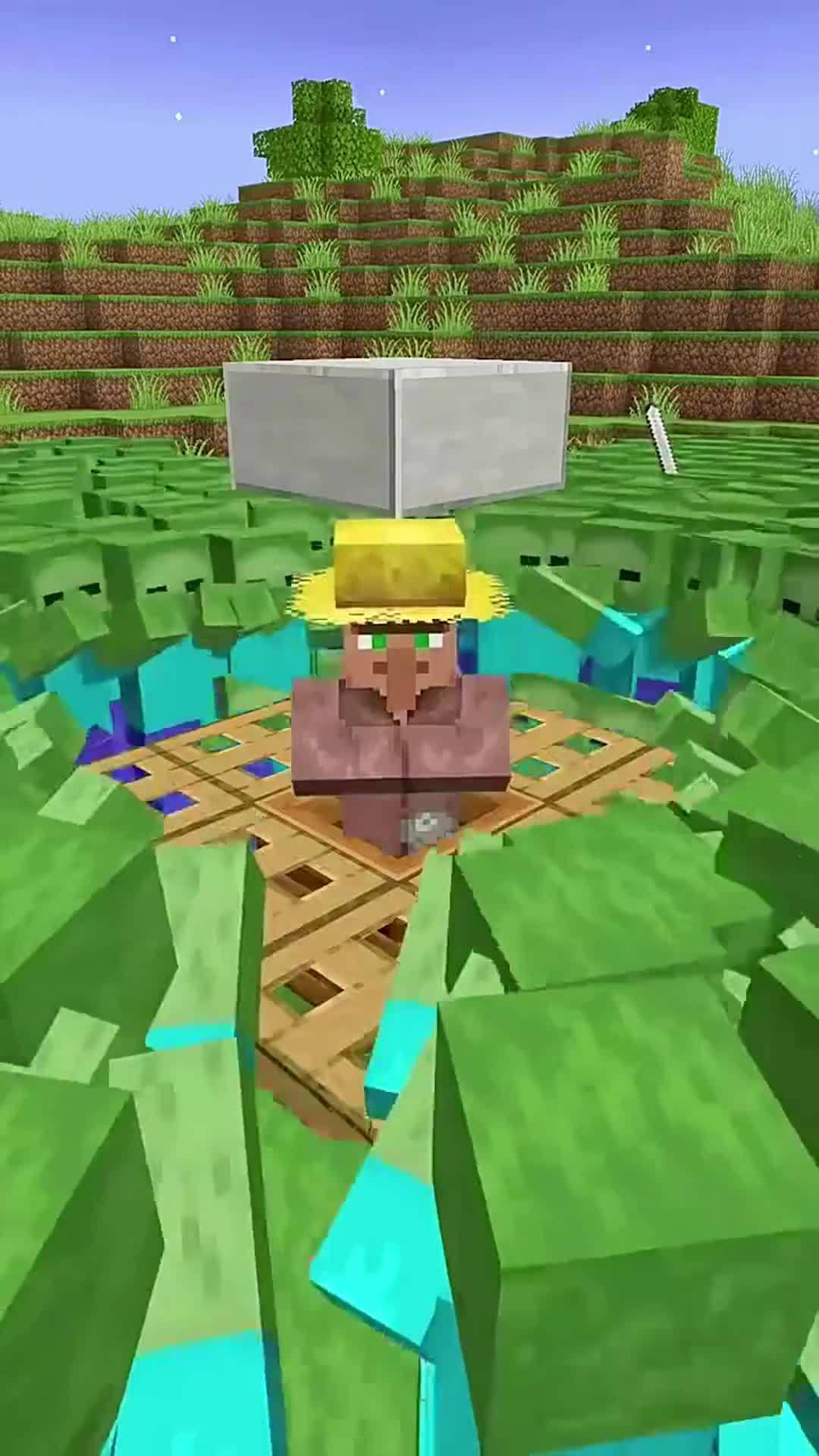 简易的村民刷怪塔!#我的世界
