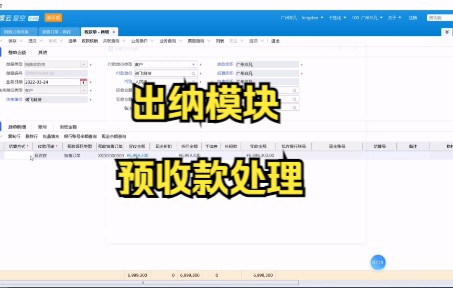 11出纳模块-预收款处理