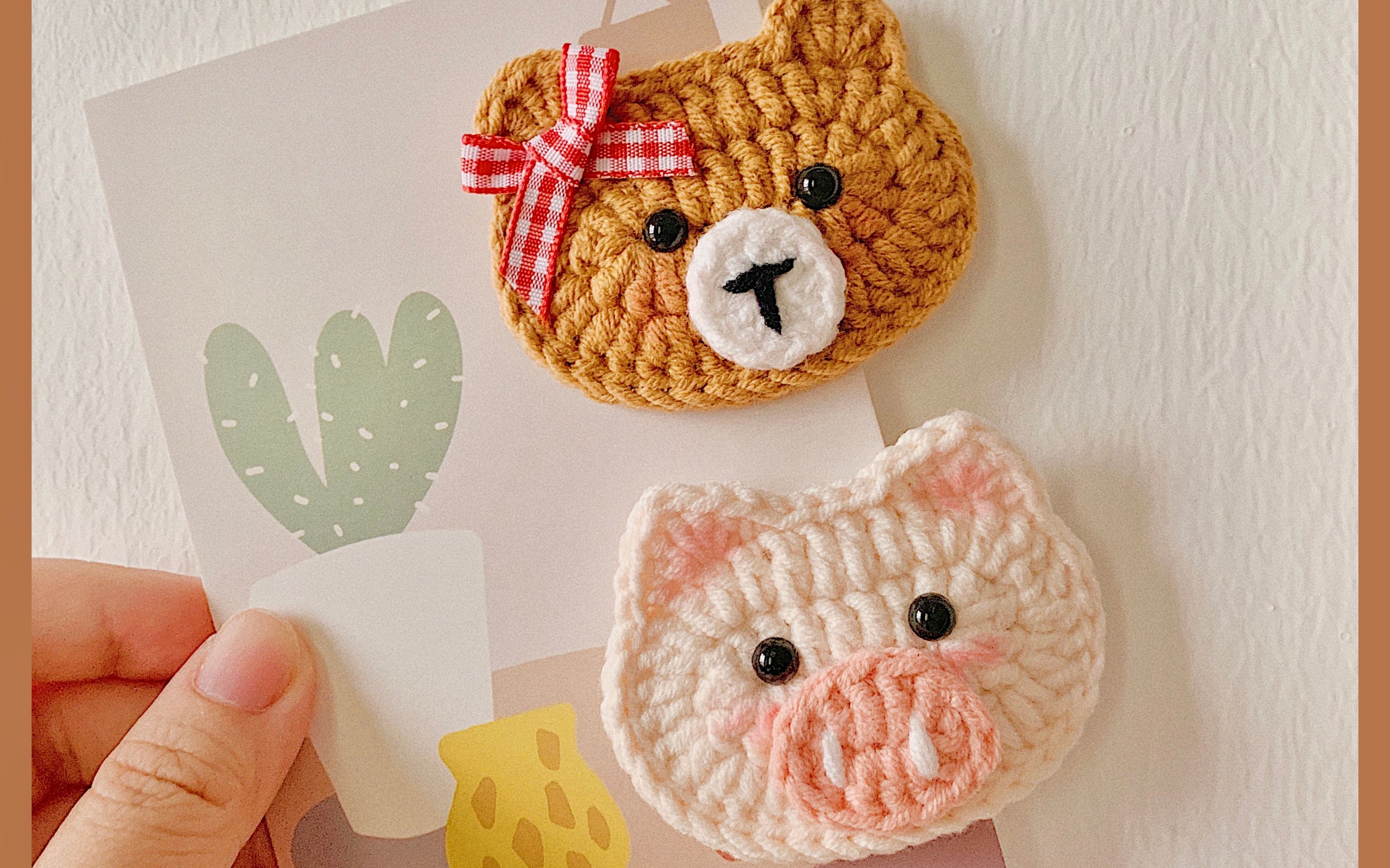 【林桃子手作】小熊小兔发夹(通用主体部分)发卡diy手工钩针毛线编织...