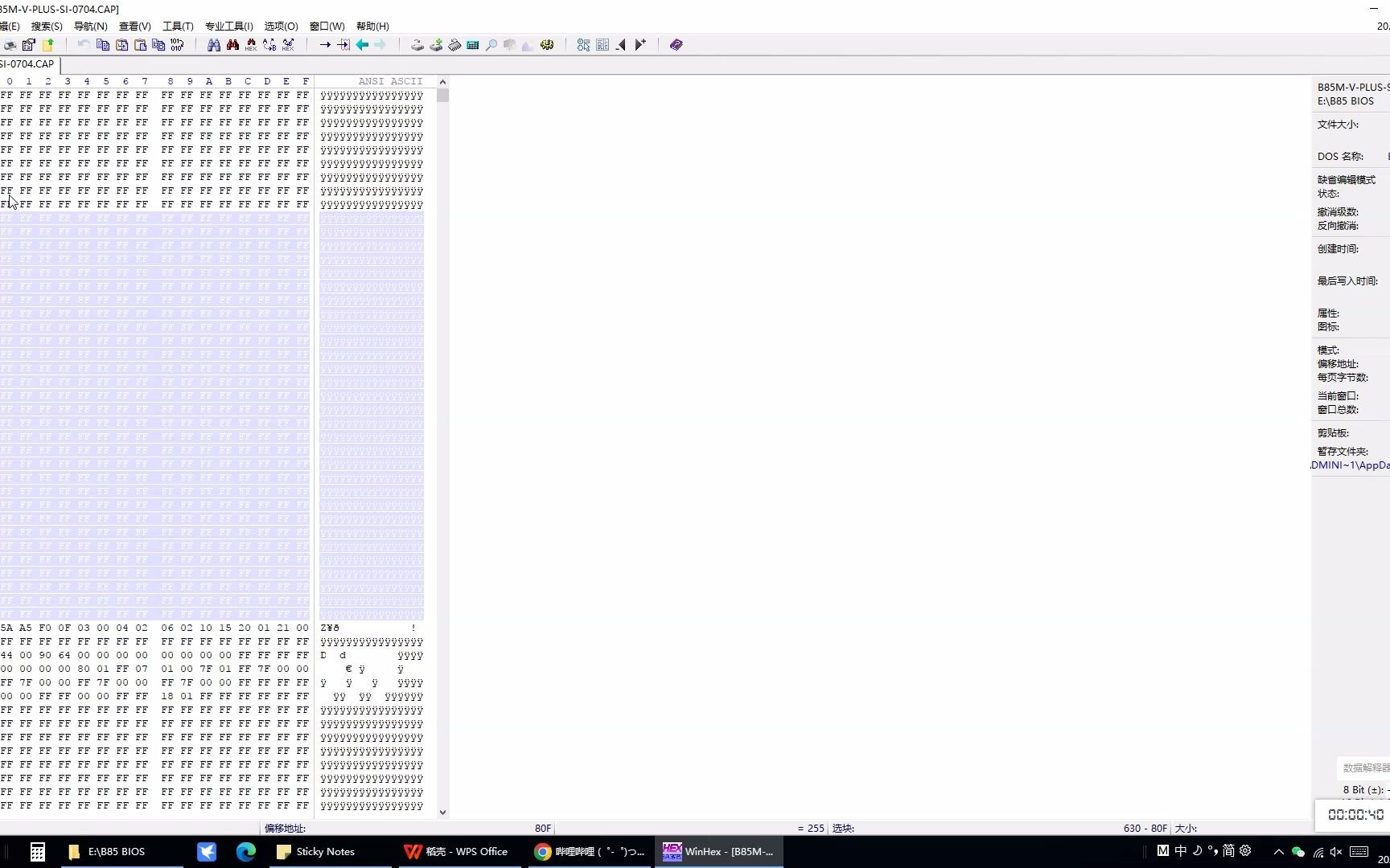 WinHex 修改BIOS文件 华硕CAP改BIN