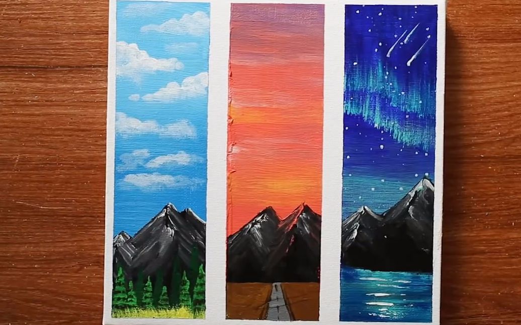 手工绘画作品,带你学习3种不同的画山方法,非常漂亮!