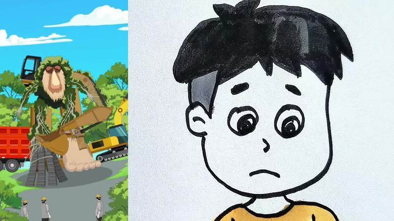 他是什么动物简笔画,一起学画画