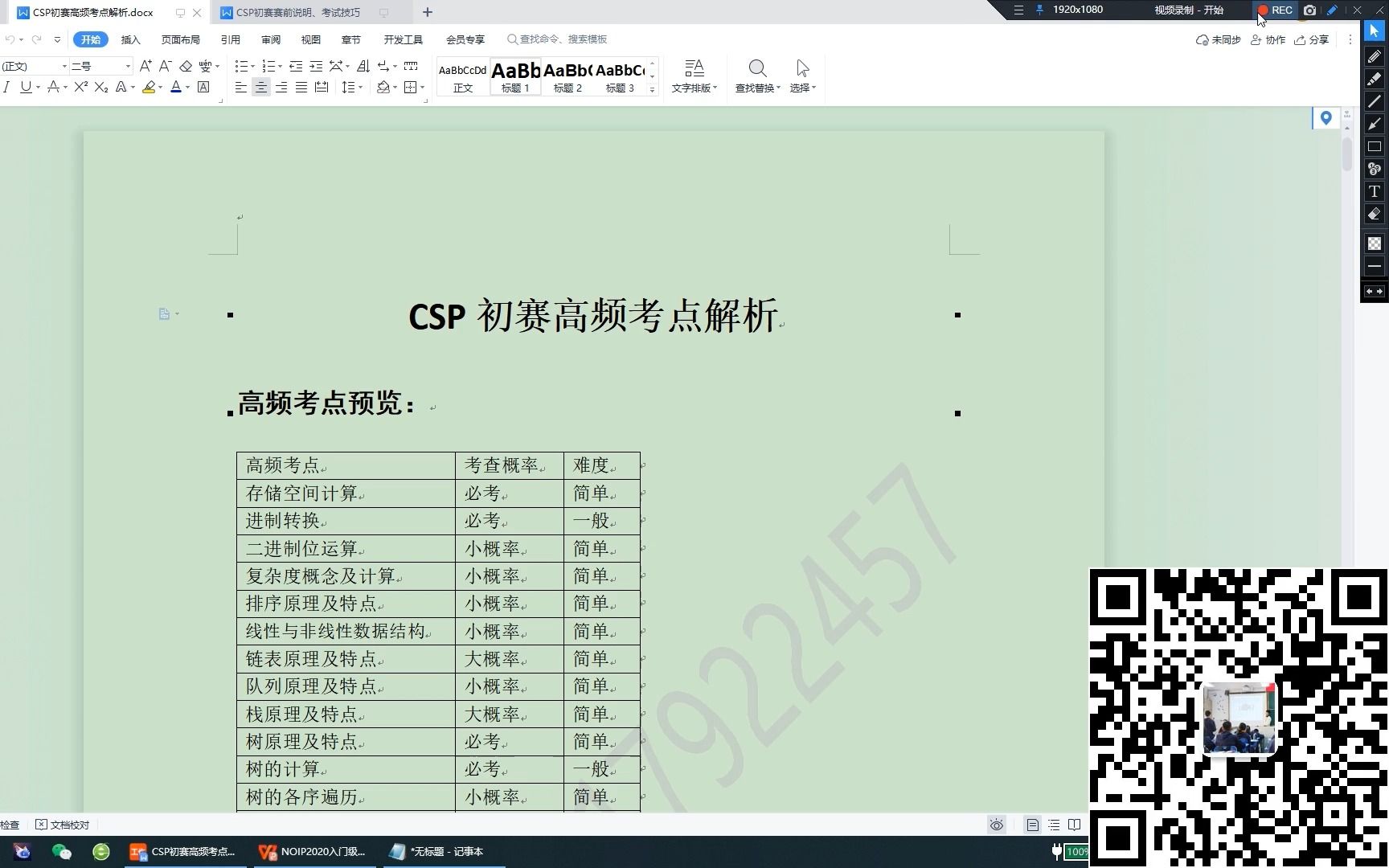 CSP初赛高频考点解析