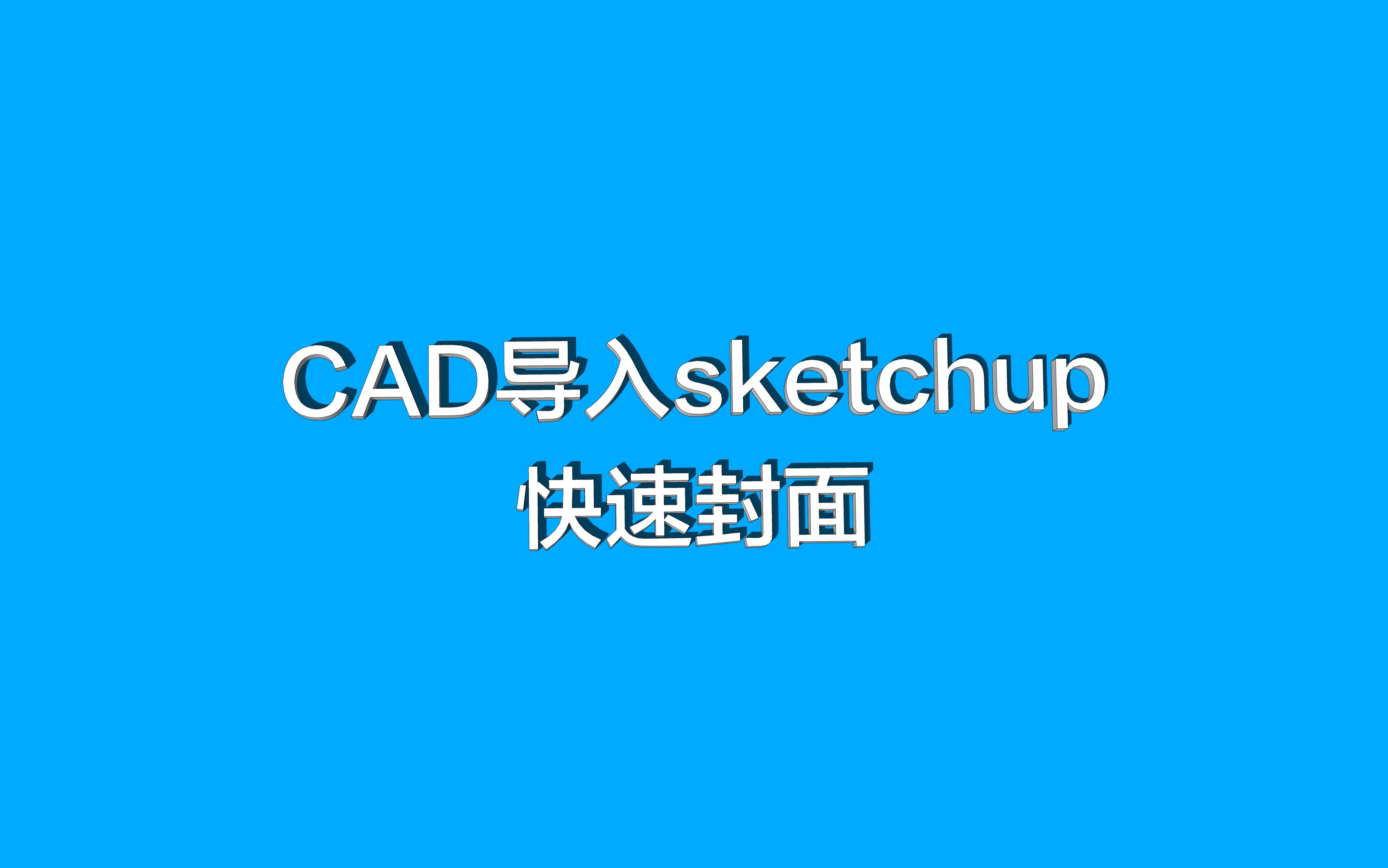 cad导入sketchup快速封面教程