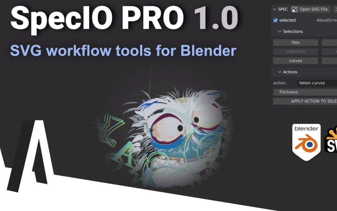 iBlender中文版插件 Specio Pro 比官方更强大的 SVG 矢量文件格式...