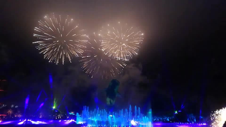 广州长隆 海洋王国 精彩的烟花表演