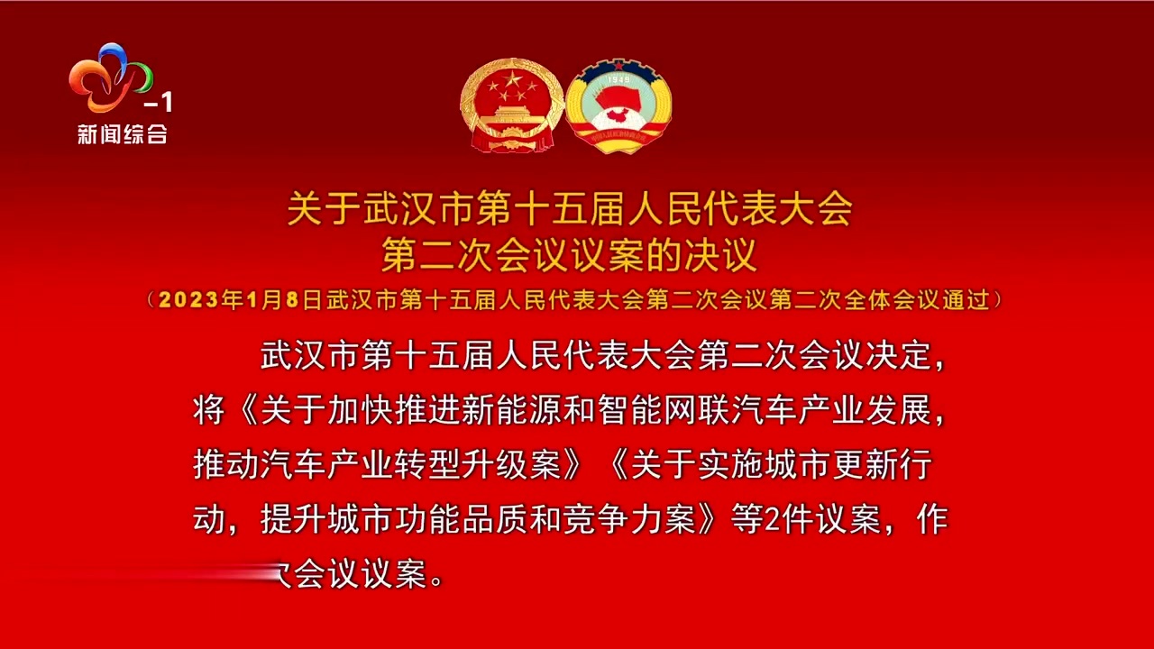 关于武汉市第十五届人民代表大会第二次会议议案的决议