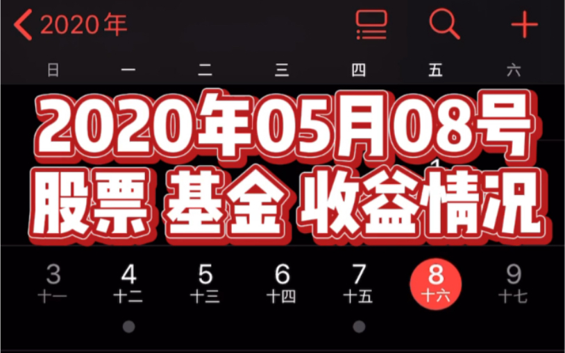 2020年05月08号 股票 基金 收益情况