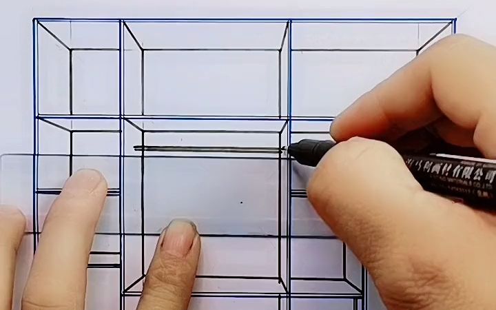 室内手绘 一点透视画衣柜一看就会原创绘画 零基础教程