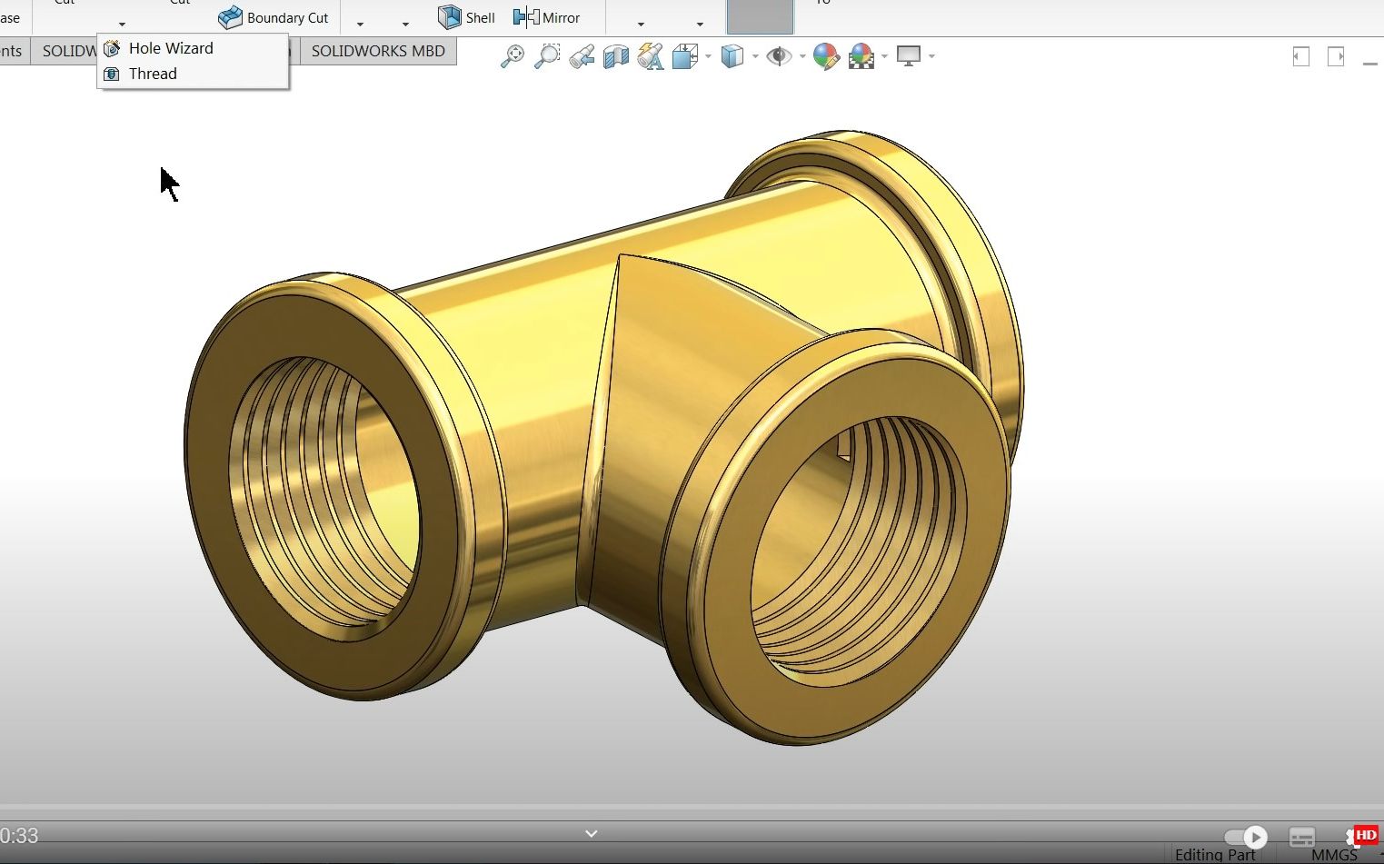 SolidWorks T型管件建模教程