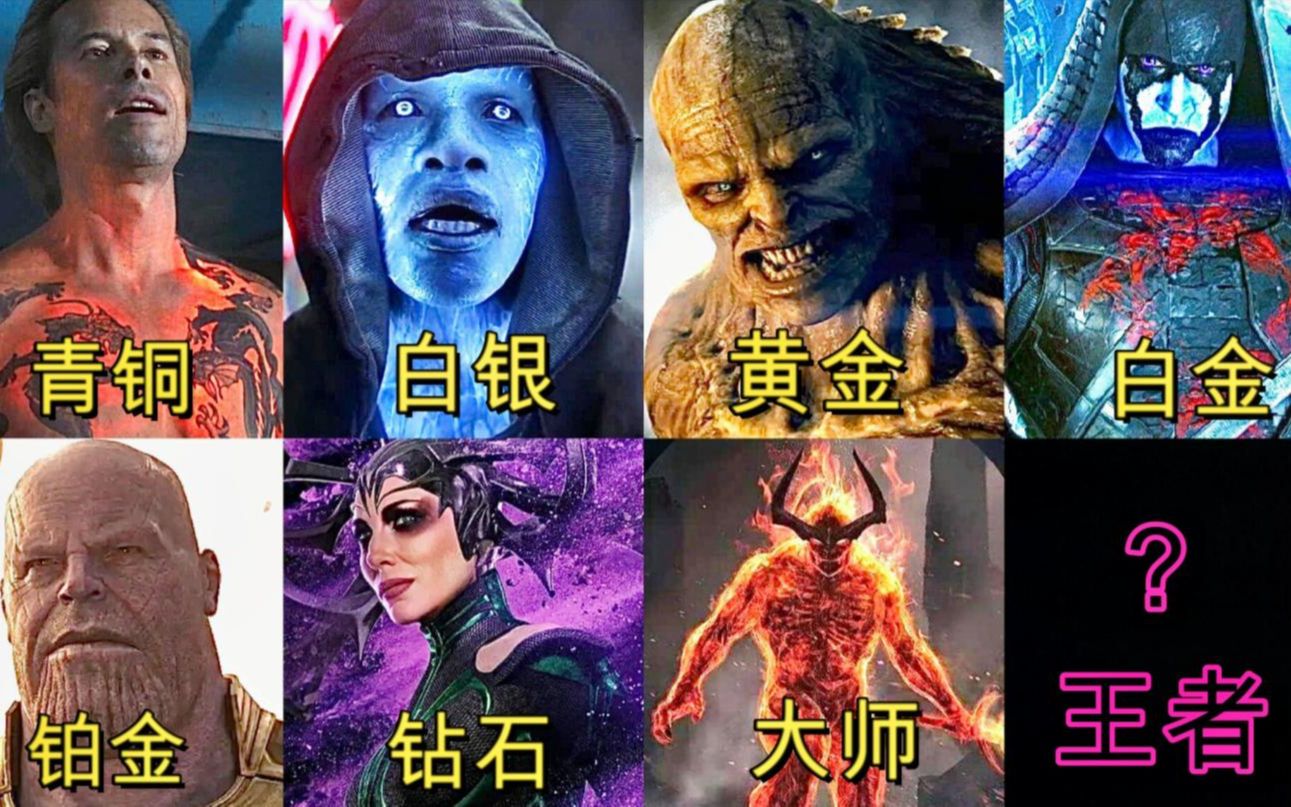 反派战力段位,青铜到王者!还有比王者更厉害的吗?