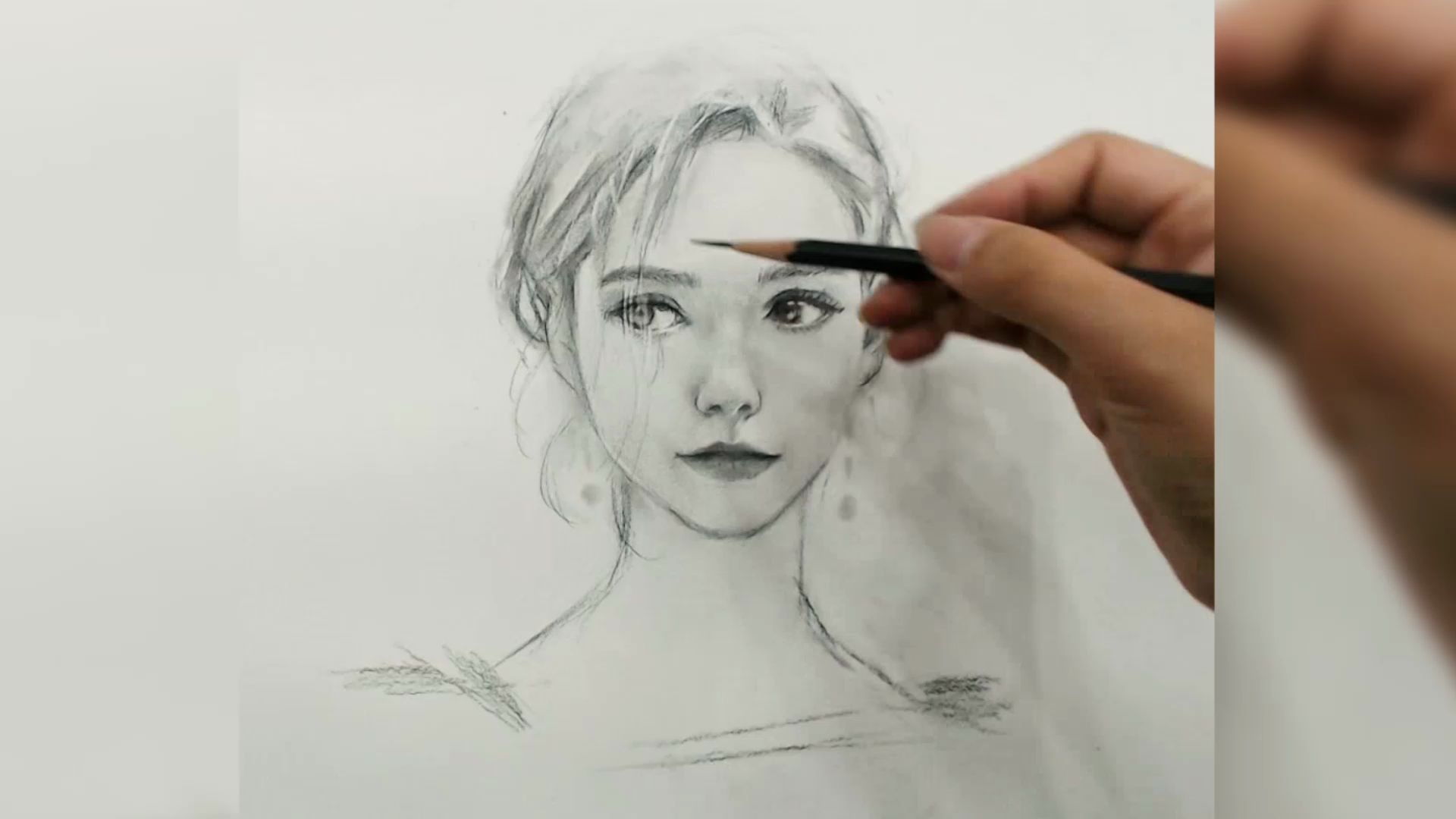 美少女,素描基础培训班教程,素描画简单好看易画,铅笔素描画人物怎么...