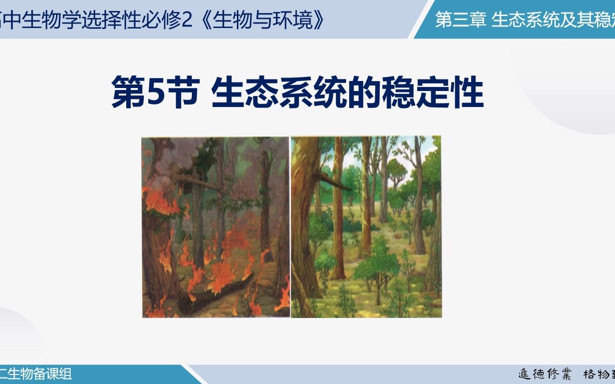 人教版高中生物学选择性必修二第三章第5节 生态系统的稳定性