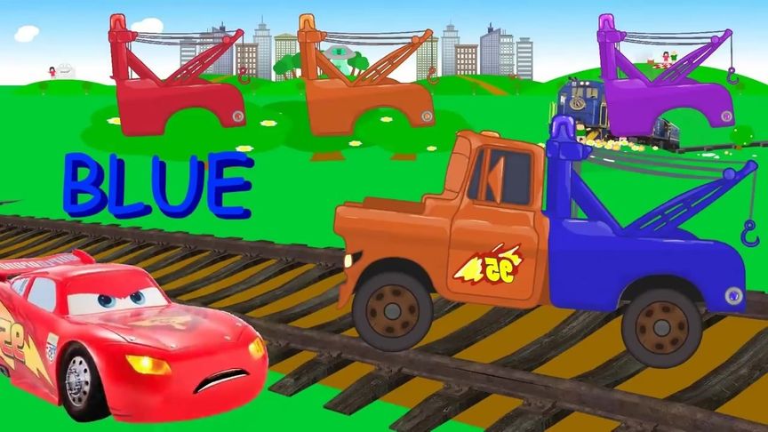 汽车、香椿、拖车、火车出故障了!卡通汽车漫画