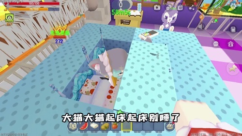 日常生活,涓涓带大猫吃自助餐,他吃胖了一圈又换女装