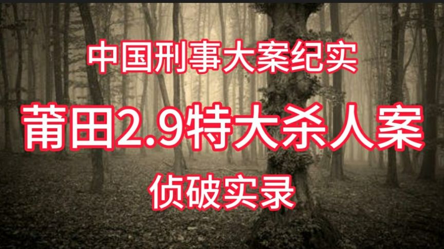 【中国刑事大案纪实】莆田 2.9 特大案侦破实录