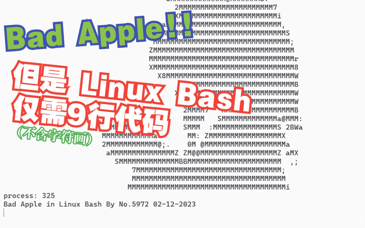 【vlog】Bad Apple - 但是Linux Bash程序