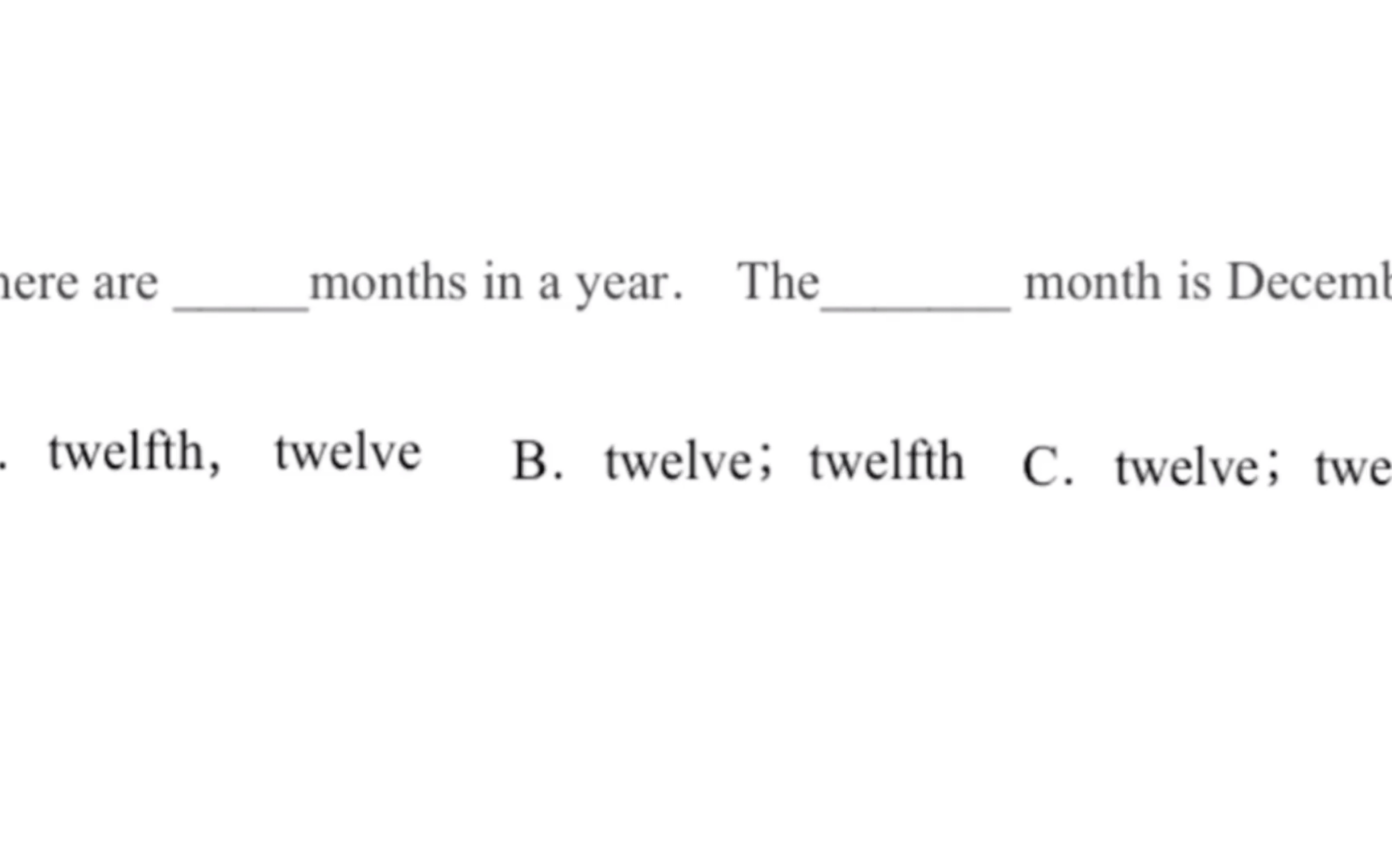初中英语选择题,基数词与序数词傻傻分不清?