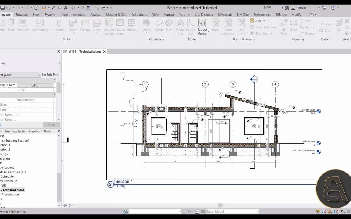 Revit 美化剖面效果