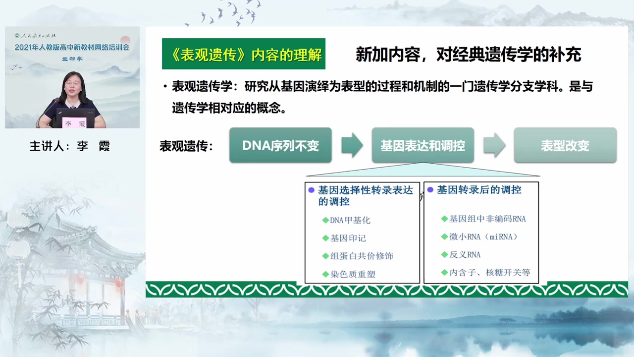 生物学-李霞-基于深度理解的概念建构——《表观遗传》课例点评_2