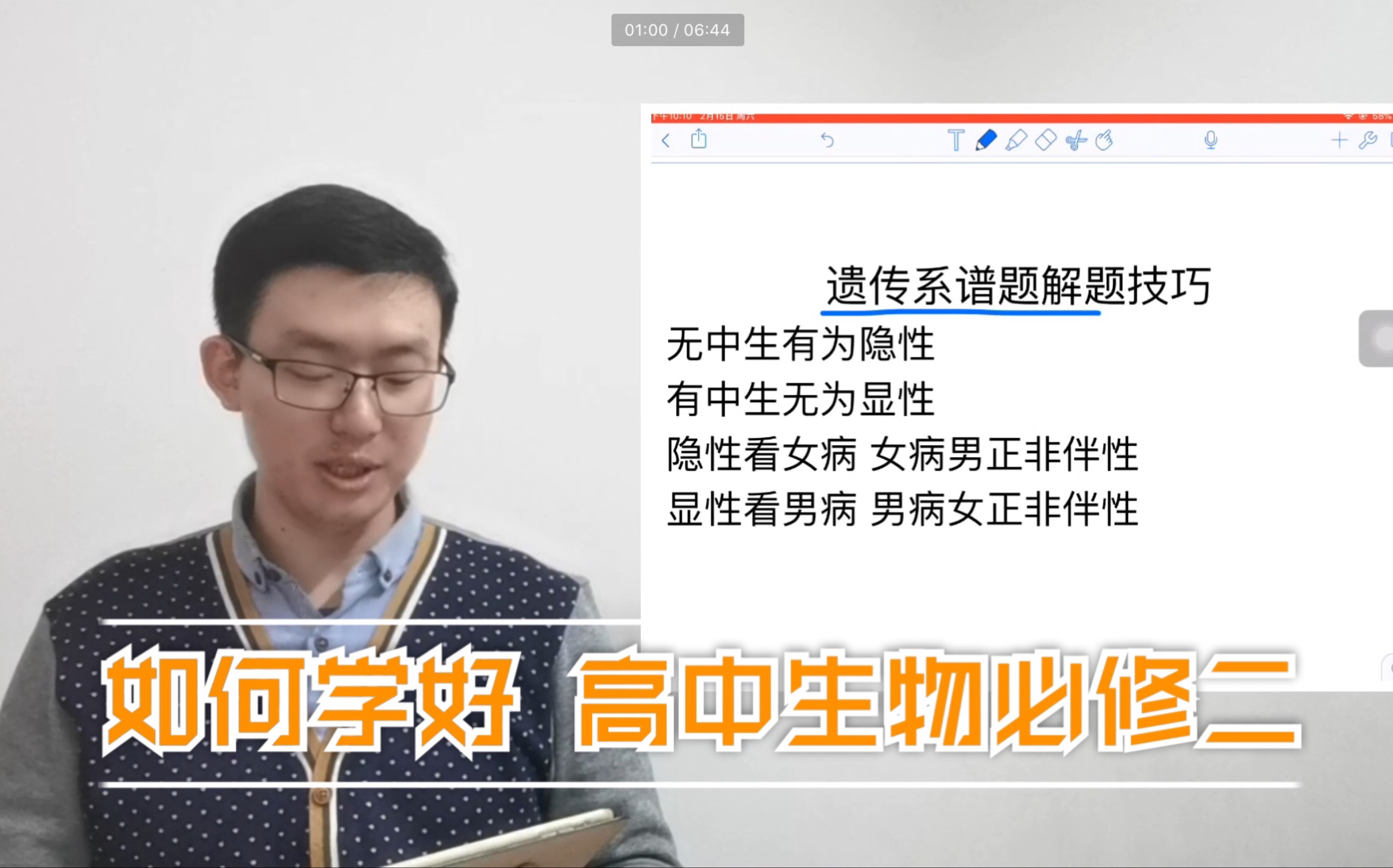 【高中生物】令人头大的遗传系谱图 四句口诀就KO?