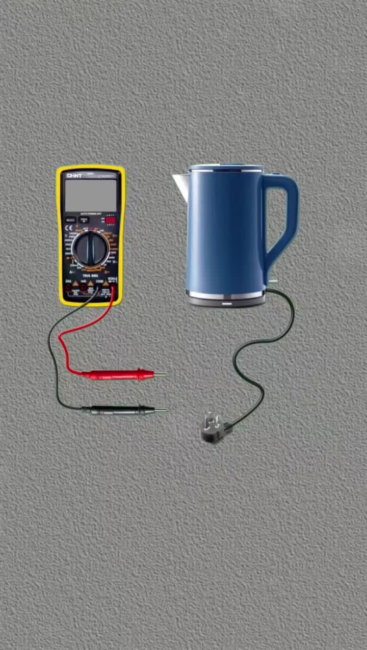如何利用万用表检测电水壶。水电工小技巧。#水电知识分享