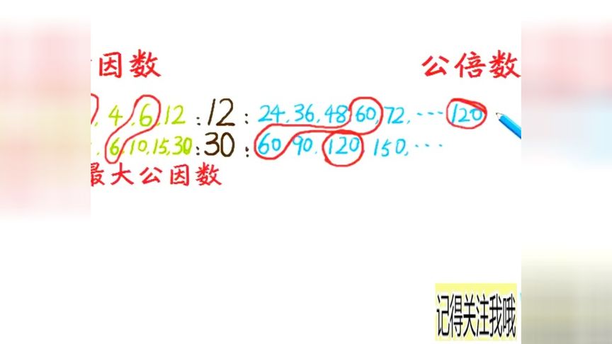 小学奥数5年级:公因数、公倍数基本概念