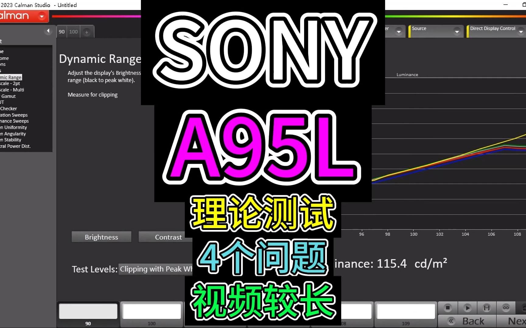 SONY A95L 理论测试 色准很好 BUG不少