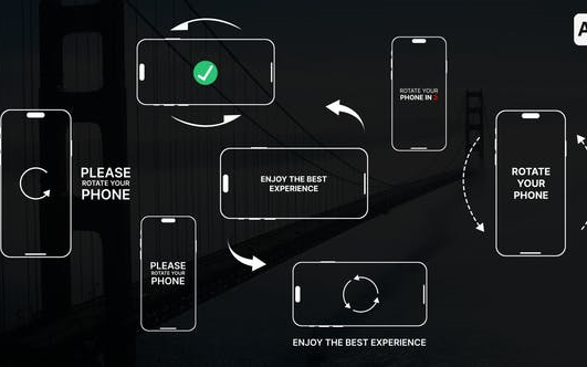AE模板-手机旋转指示动画 手机握持方式提醒 旋转您的手机屏幕 90度...