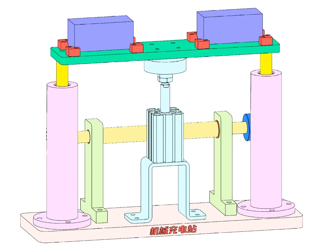 齿轮齿条同步升降机构原理动画