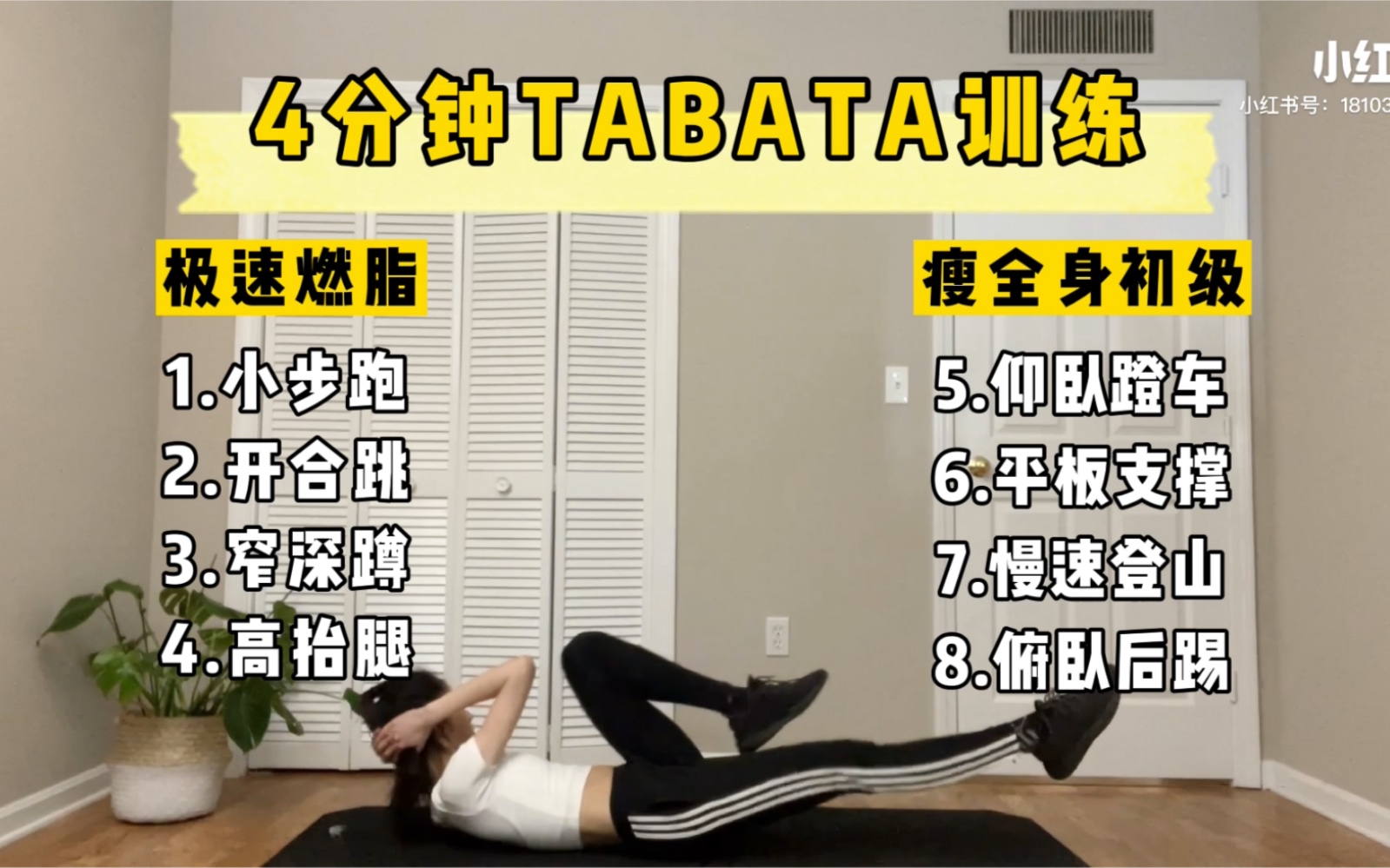 4分钟TABATA训练初级 全身燃脂