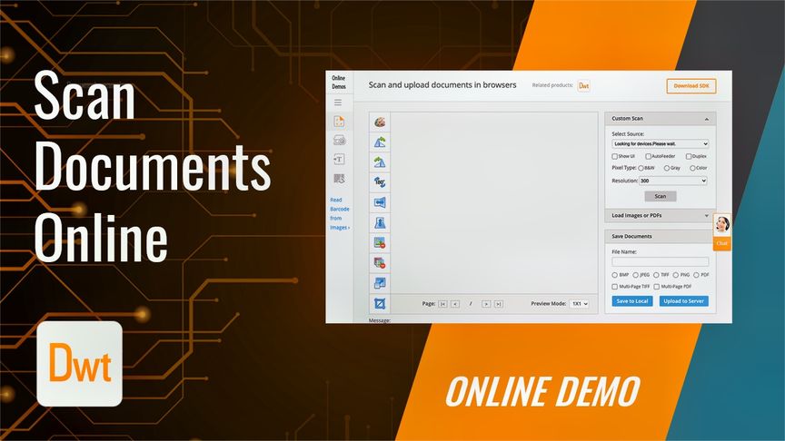 使用 Dynamic Web TWAIN 扫描,编辑,上传文档