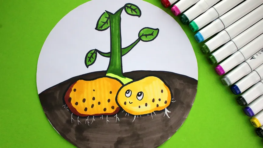 好可爱的土豆简笔画,你会画吗?