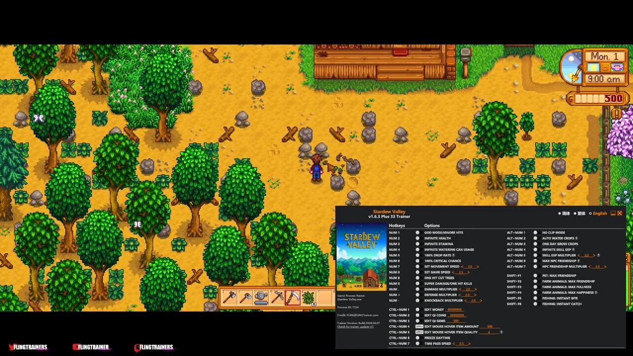 种田游戏天花板|星露谷物语风灵月影修改器分享(无限体力/一键砍树)_...