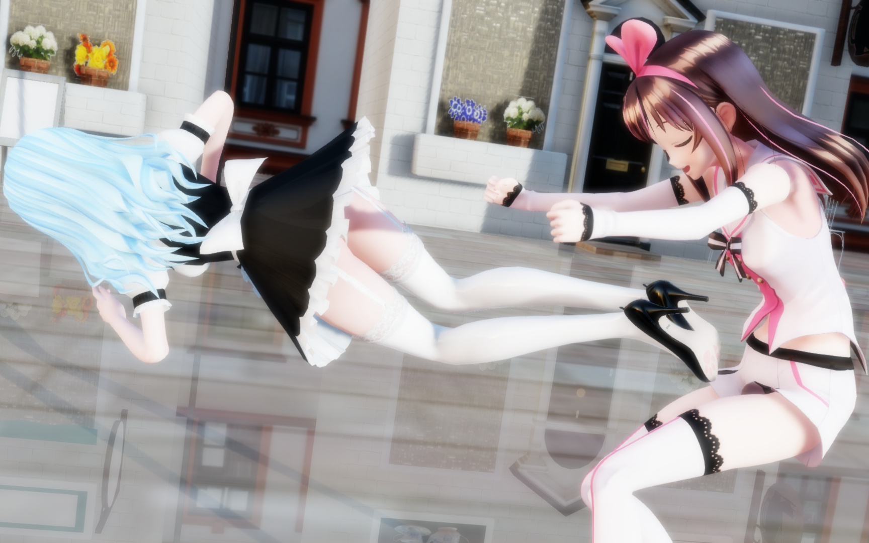 【格斗MMD】爱酱:初音你打架不能穿高跟鞋!这不公平!
