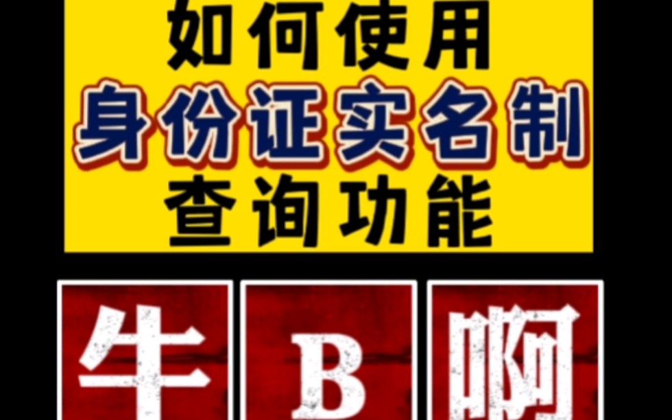 暗查官如何使用身份证实名制查询功能