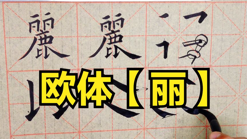 欧体【丽】笔画众多,穿插排叠?偏旁的减省?欧体独特的异体字?