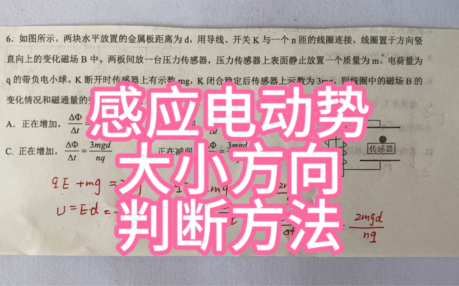 高中物理,感应电动势,大小和方向,判断方法