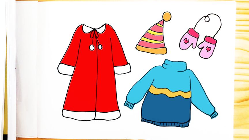 冬季服饰简笔画教程,初学者也能画出来