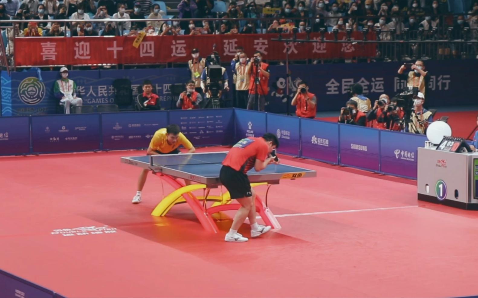 【2021全运会乒乓球男单决赛前排视角】樊振东VS刘丁硕|最后一球|...