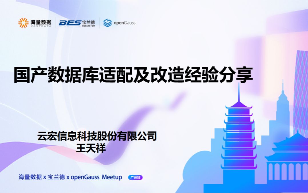 国产数据库的选型和改造经验分享—— 王天祥 云宏信息解决方案总监 | ...