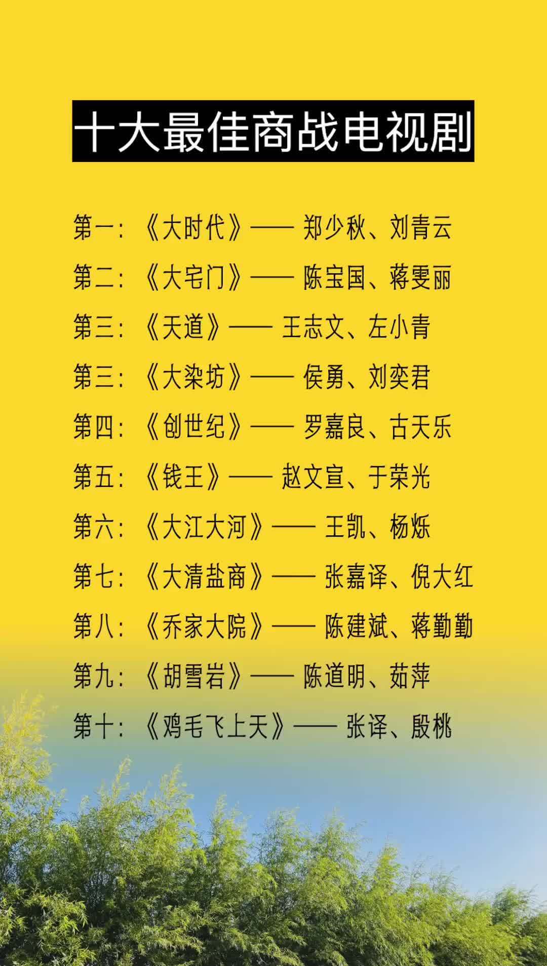 10部高口碑的商战题材电视剧