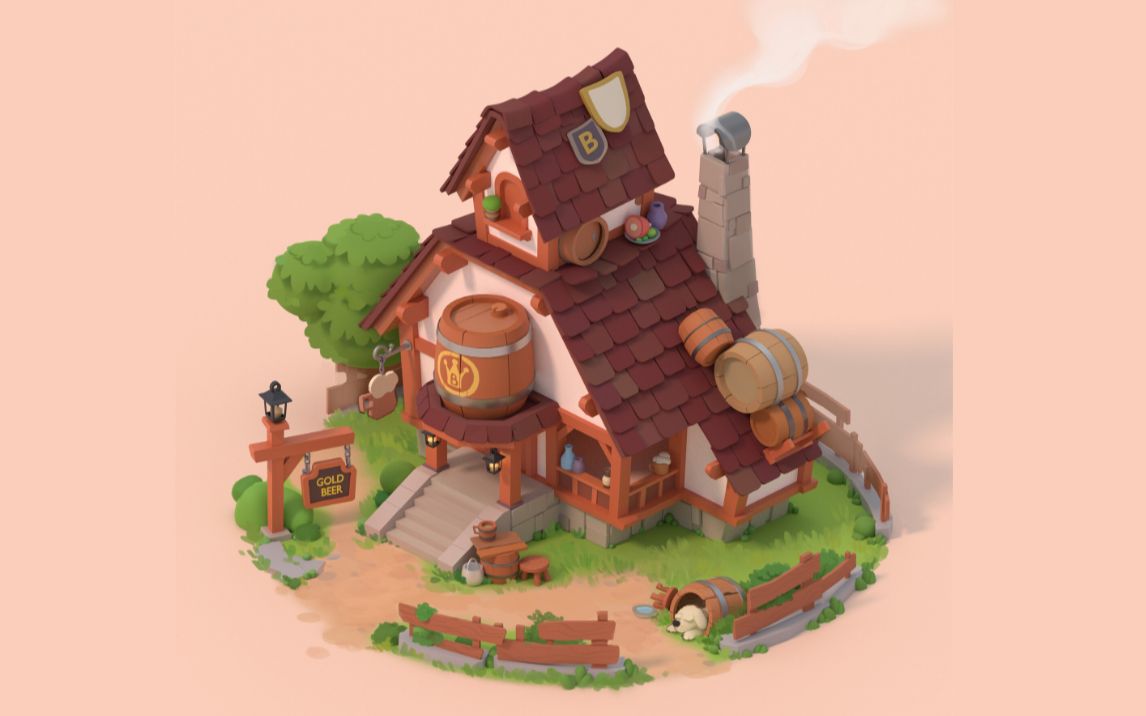 3D游戏场景建模---从box开始用Maya做一栋Q版小屋,零基础入门教程